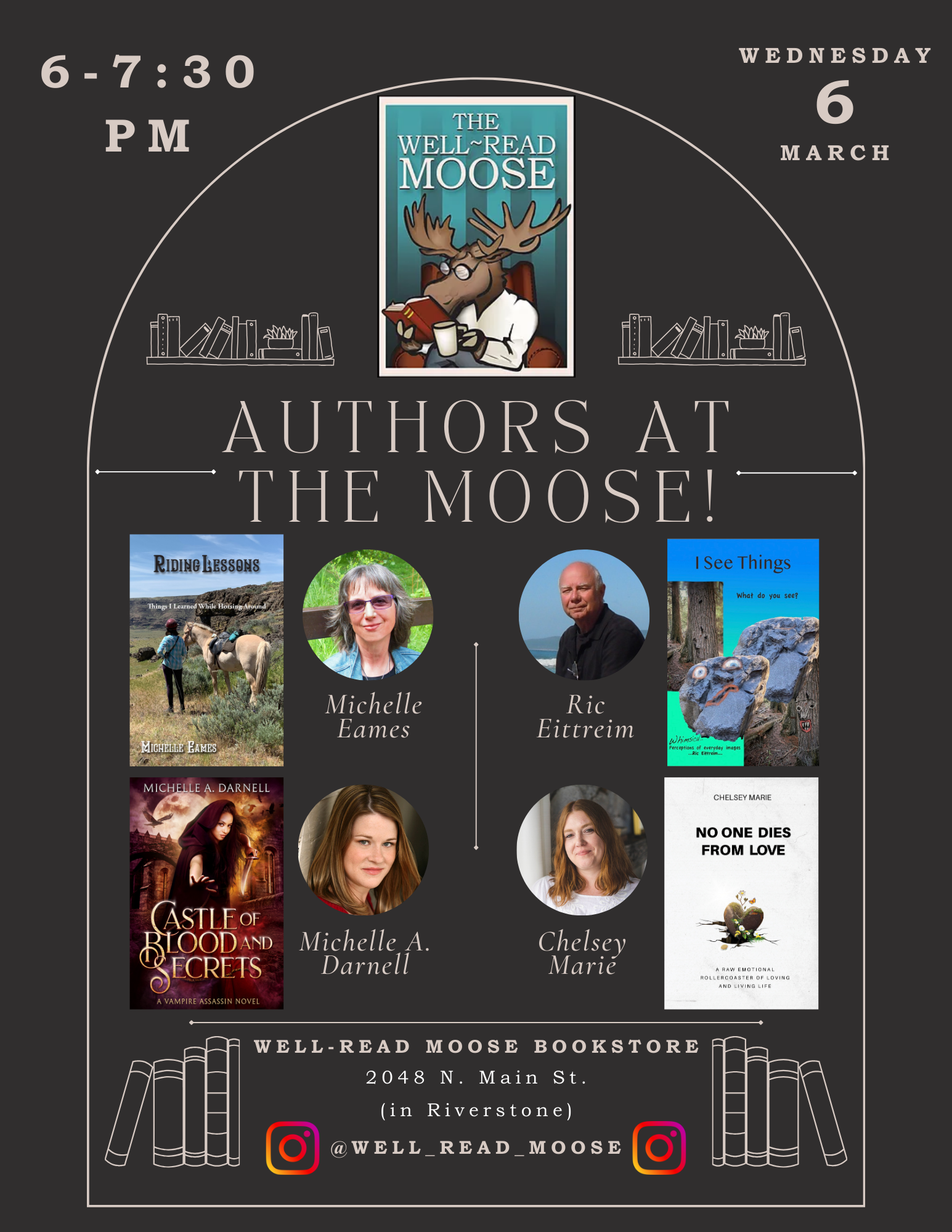 Reading at Well-Read Moose on March 6 – Michelle Eames